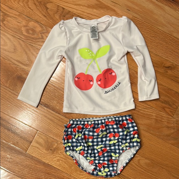 Gerber | Swim | Gerber White And Blue Rashguard Swim Set | Poshmark